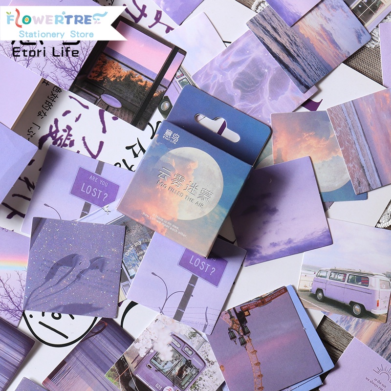 Flowertree 46 Pcs Misty Cloud Stickers Journal Scrapbook Decor Sticker ...