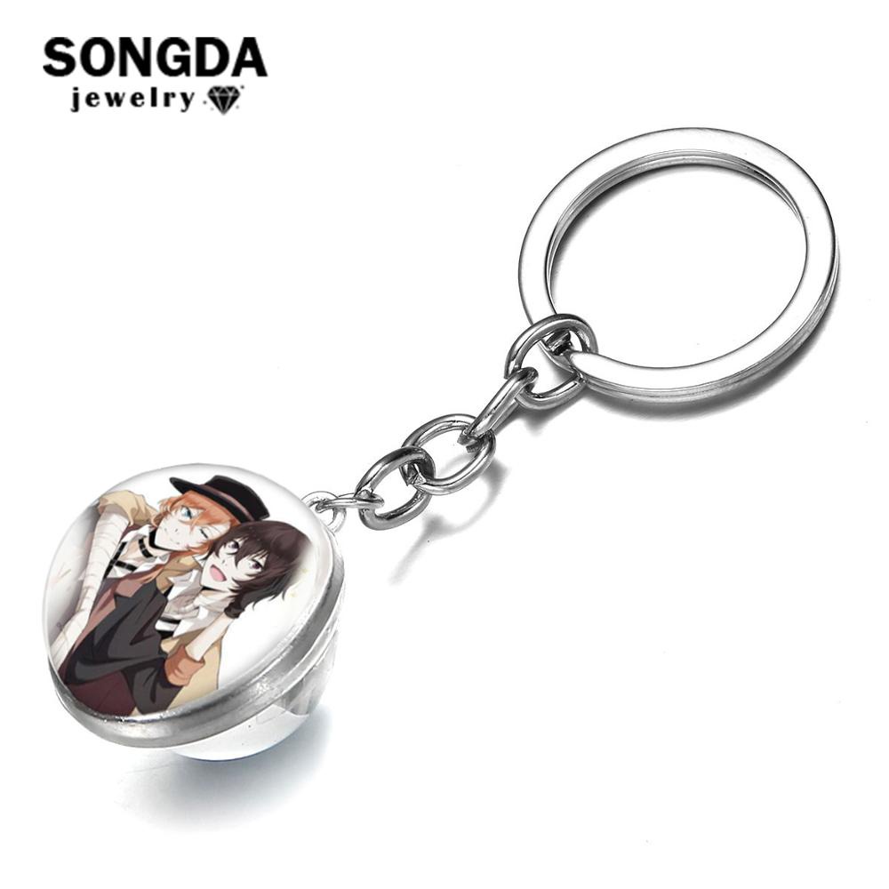 Japan Anime Bungo Stray Dogs Keychain Dazai Osamu Nakahara Chuya Kawaii ...