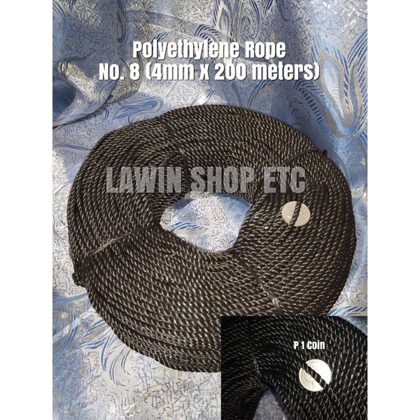 PE NYLON Rope #8 (4mm x 200 meters) Polyethylene Rope no. 8 / Tali / Sampayan / Lubid ...
