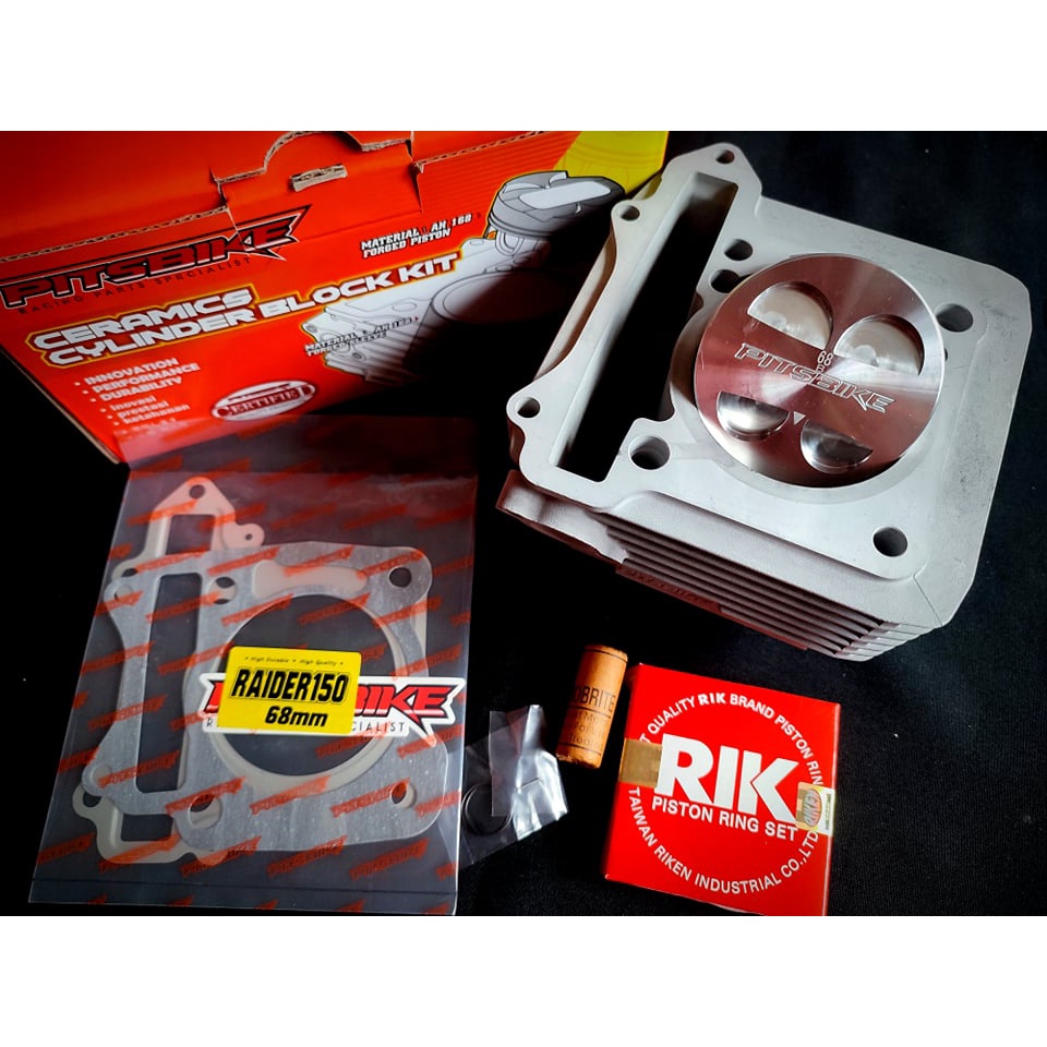 68MM SUZUKI RAIDER 150 CARB TYPE PITSBIKE CYLINDER BLOCK DOME FORGED ...