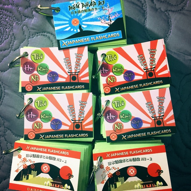 Complete set of Japanese flashcards N3- 7 flashcards (Kanji, vocabulary ...