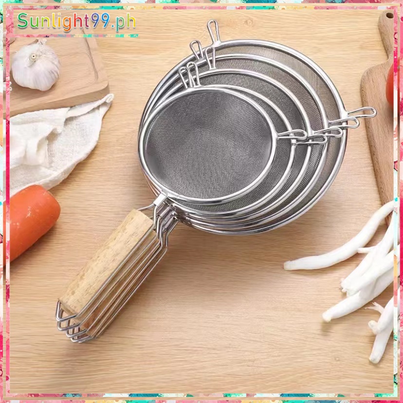 stainless steel double mesh strainer sifter sieve for kitchen food ...