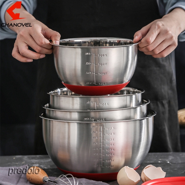 In Stock Mixing Bowls 304 Stainless Steel Nesting Bowls, Sturdy Baking ...