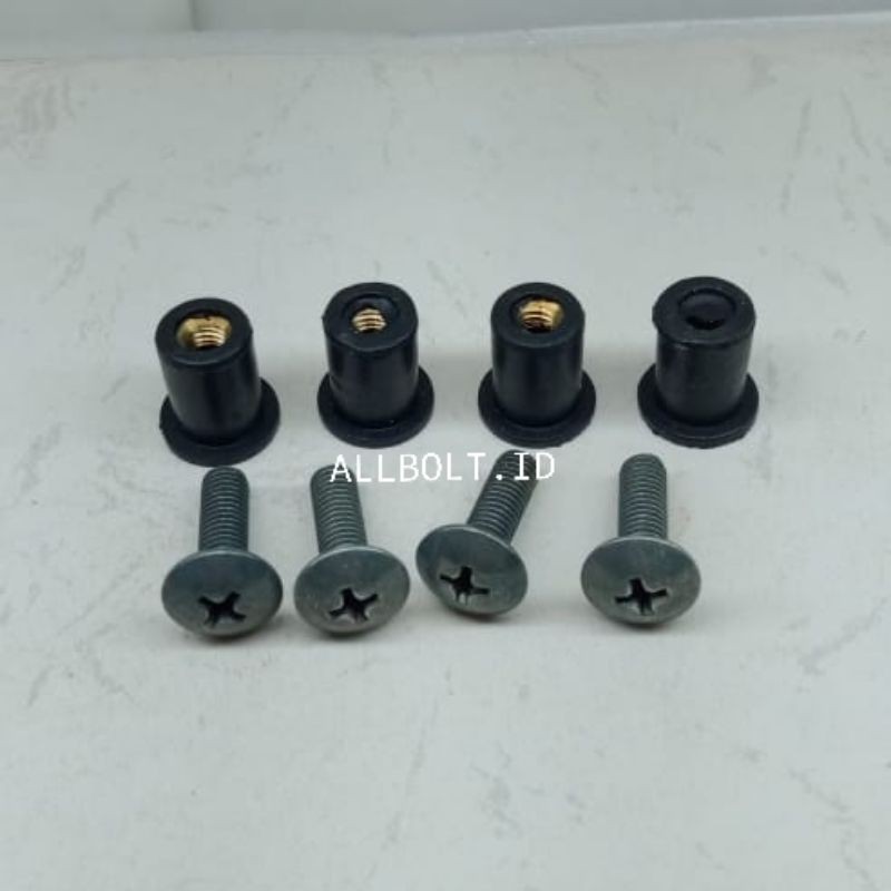 Bolt plus Rubber Nut windsield Shield vixion ninja aerox visor Bolt ...