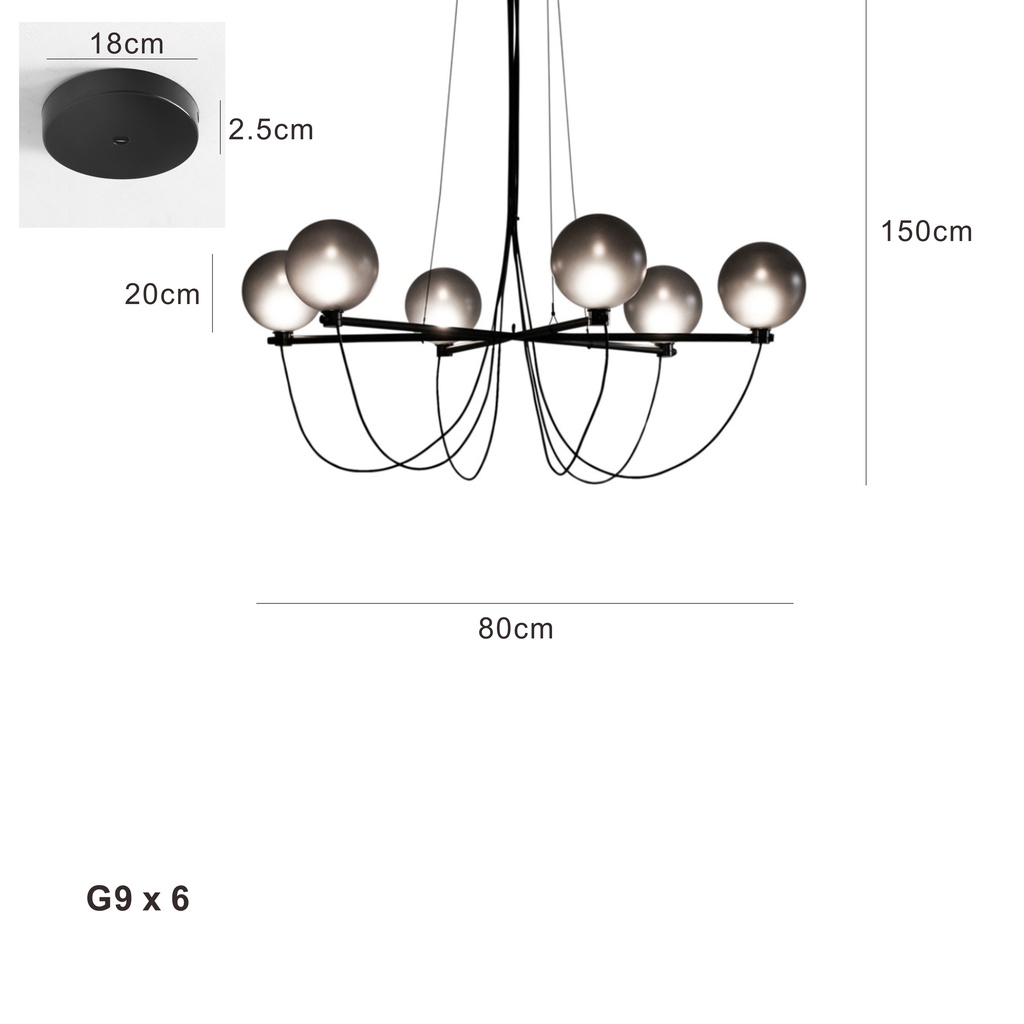 Nordic Postmodern Glass Chandelier Dining Room Living Room Chandelier ...