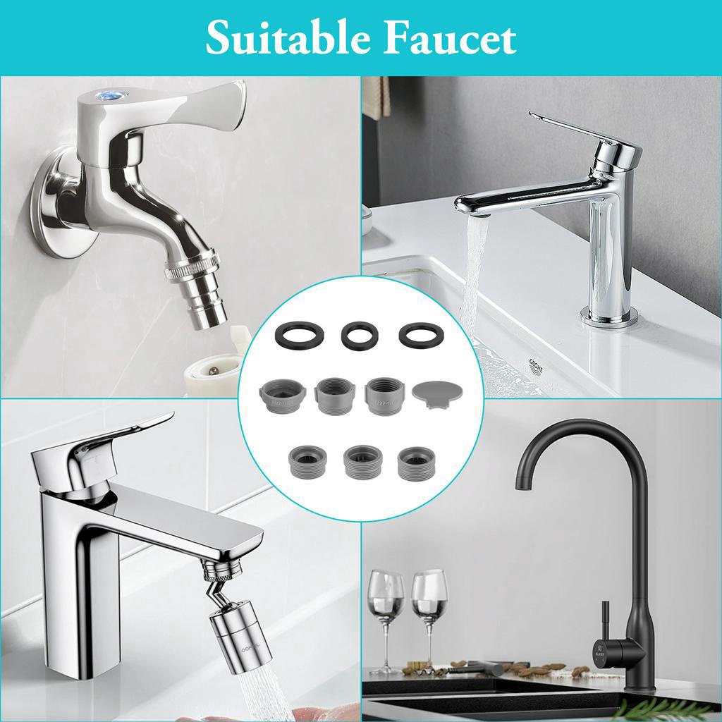 Faucet Adapter Kit - 5 Pieces Male and Female Sink Aerator Adapter Set ...