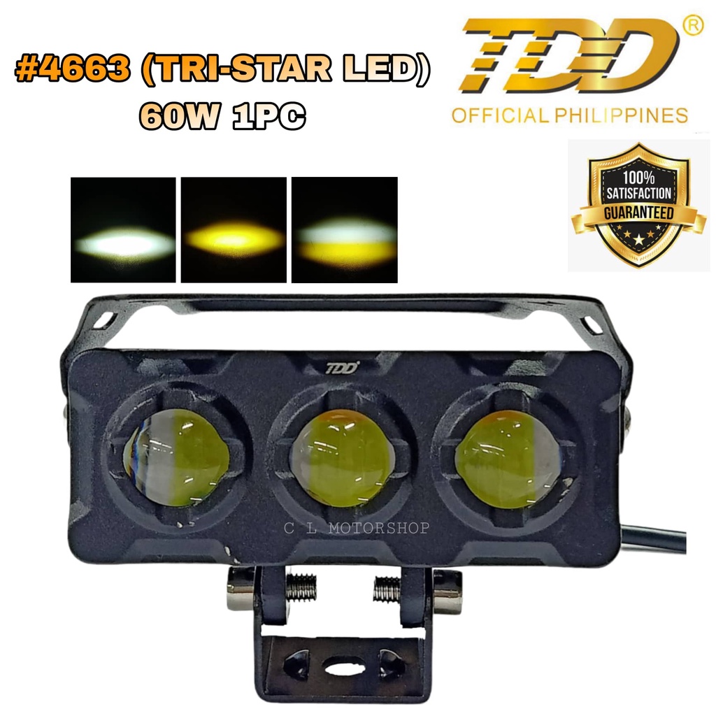 TDD #4663 TRI-LED (60W) HEADLIGHTS 1PC | Shopee Philippines