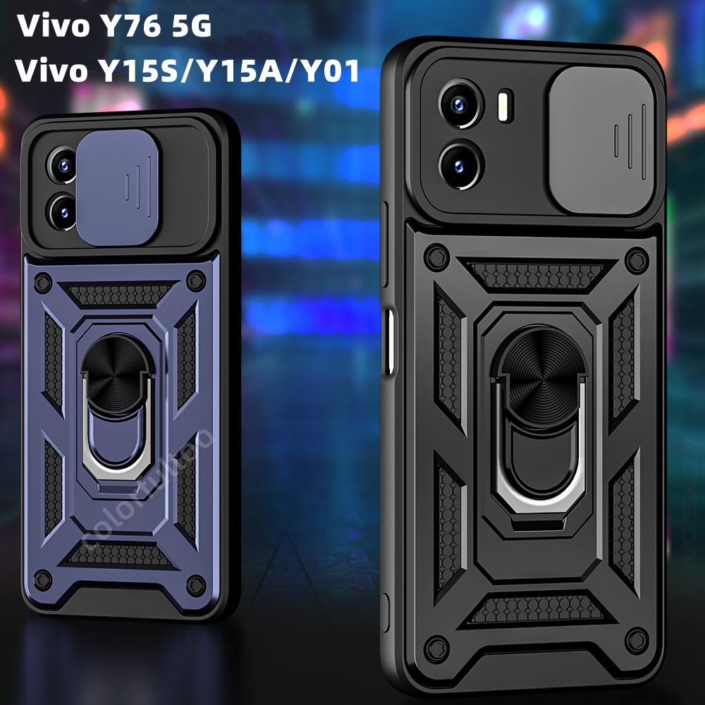 Shockproof Case For Vivo Y76 Y15s Y15a Y01 Y12s Y12a Y11s Y51 Y31 Y11 Y12 Y15 Y17 Push Pull ...