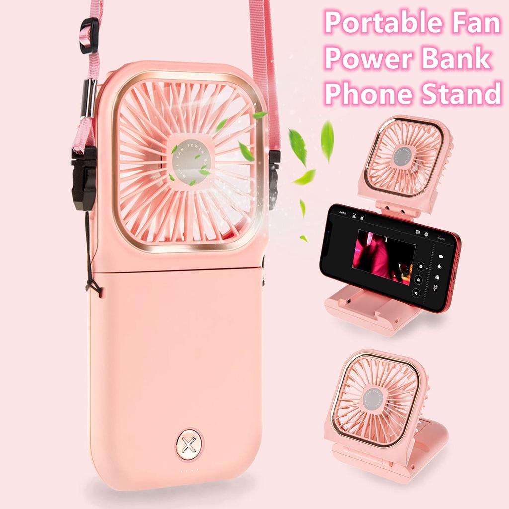Multi Function Portable Personal Fan Small Neck Fan as a Power Bank ...
