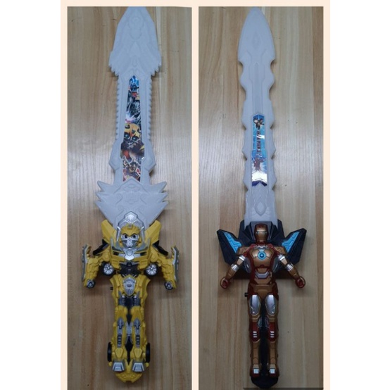 shop : TRANSFORMERS Bumblebee Avengers Iron Man Sword Toy Light Sound ...