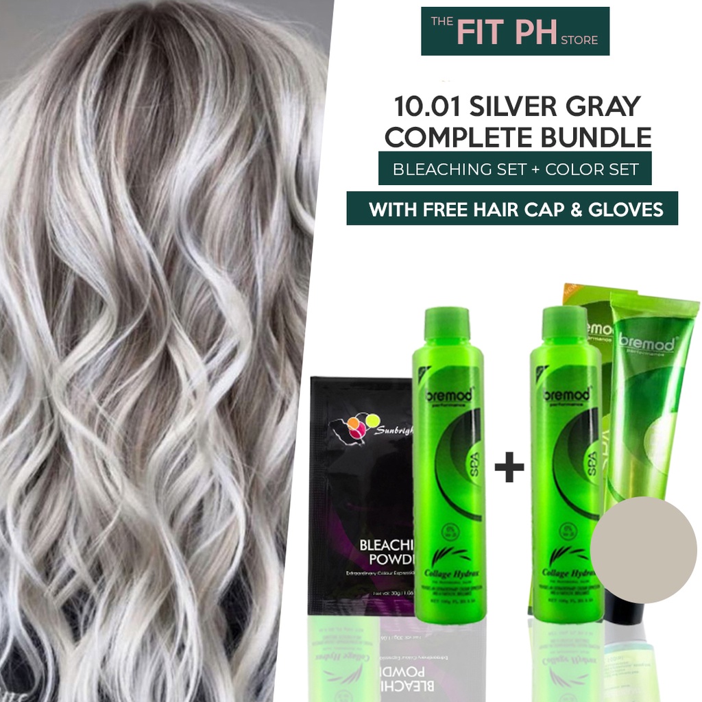 SILVER GRAY COMPLETE BUNDLE! Bremod Hair Color & Hair Bleaching Set ...