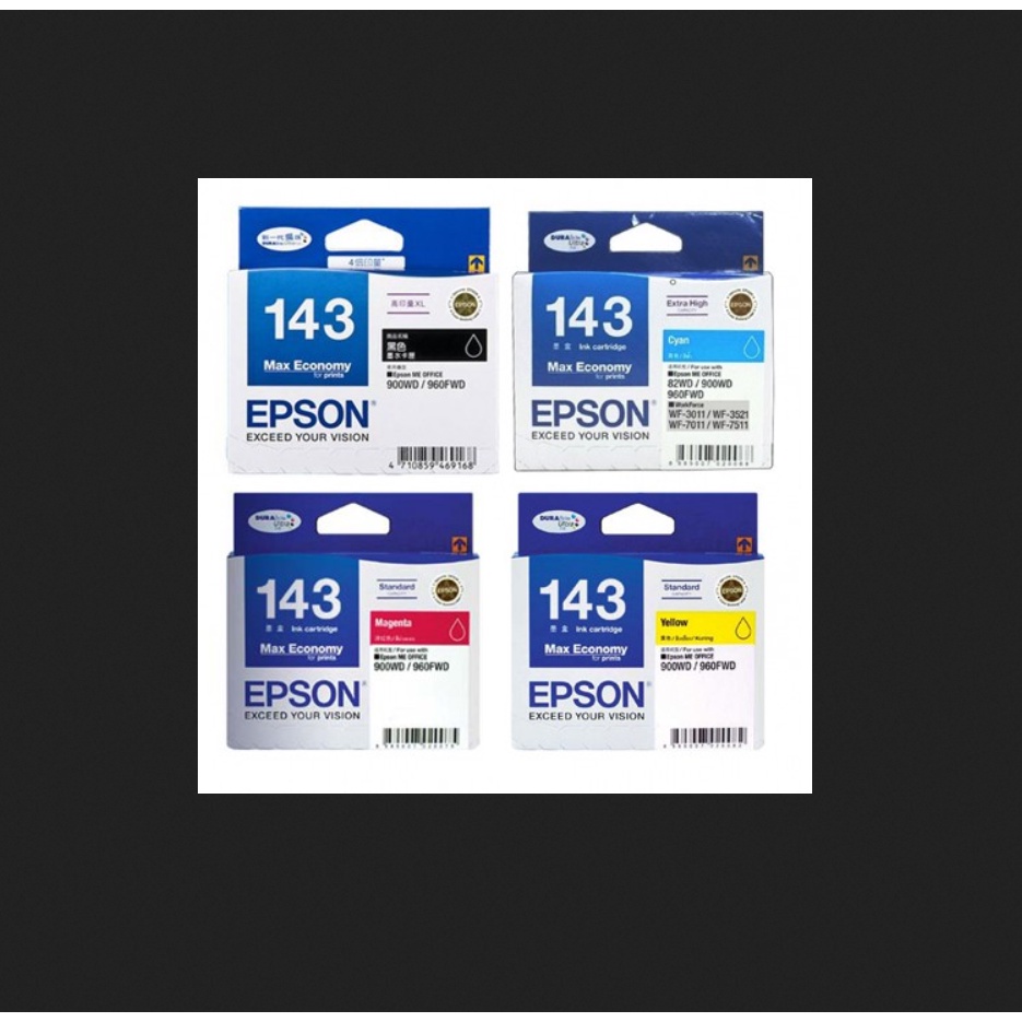 Printer ink 143 Black,Cyan,Yellow,Magenta Original Ink Cartridge (T143 ...