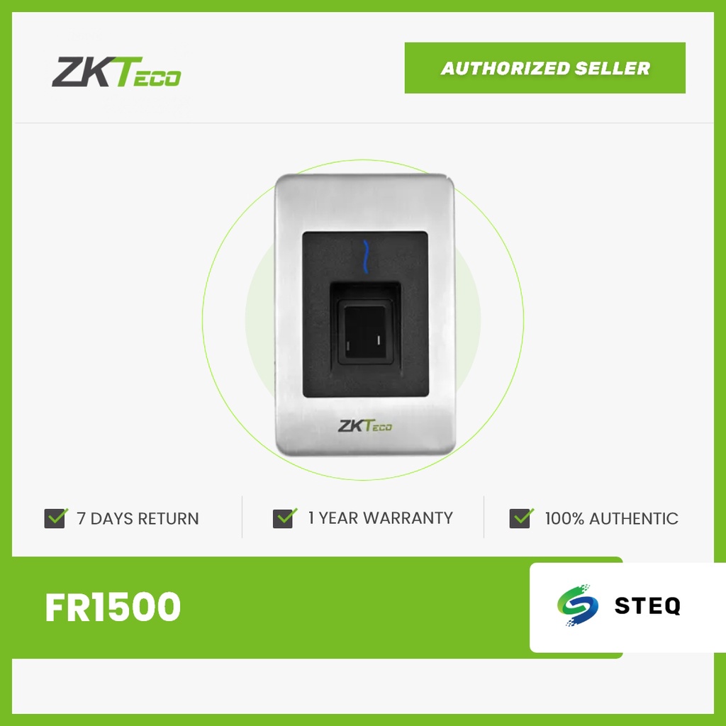 STEQ ZKTeco FR1500/ID- Fingerprint, RFID, and RS485 Reader Outdoor Access Control | Shopee ...