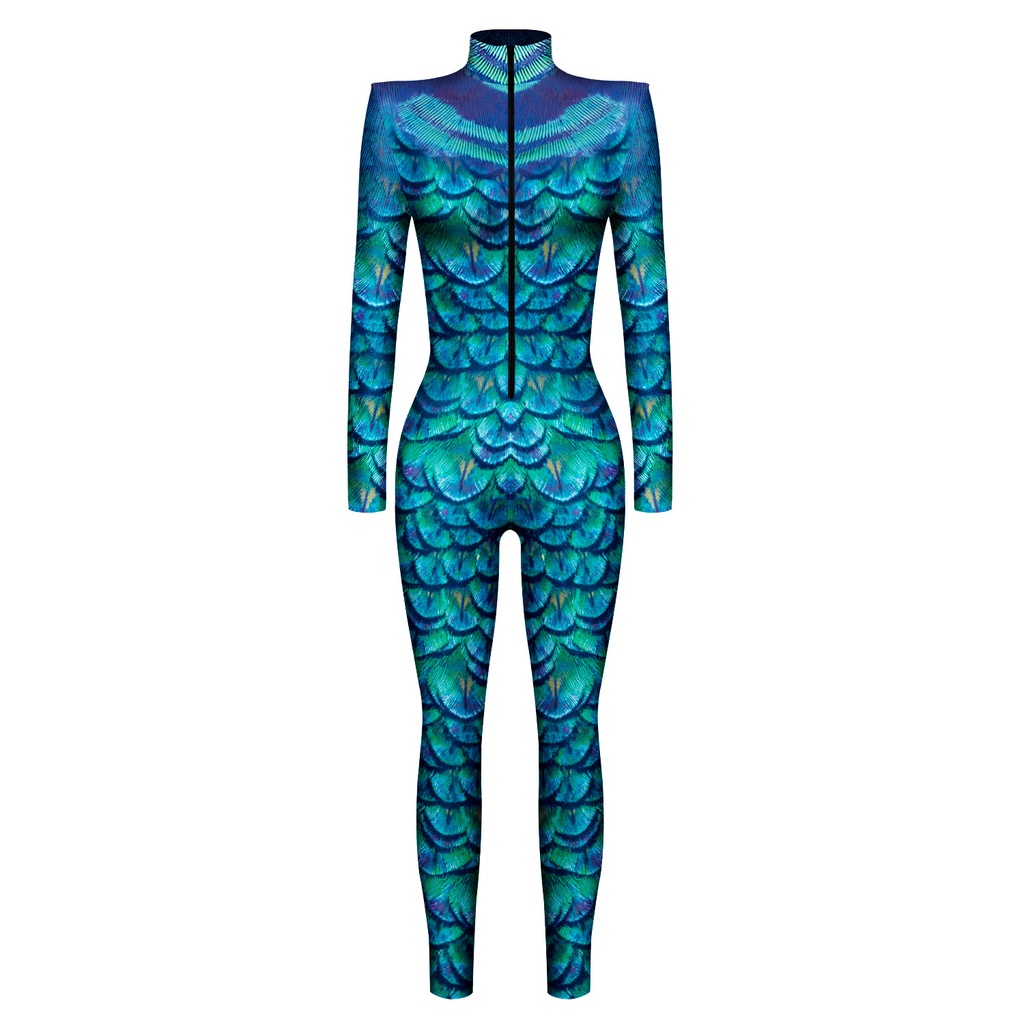 Adult's Cosplay Costume Fish Scale Body Skeleton Series 3D Digital ...
