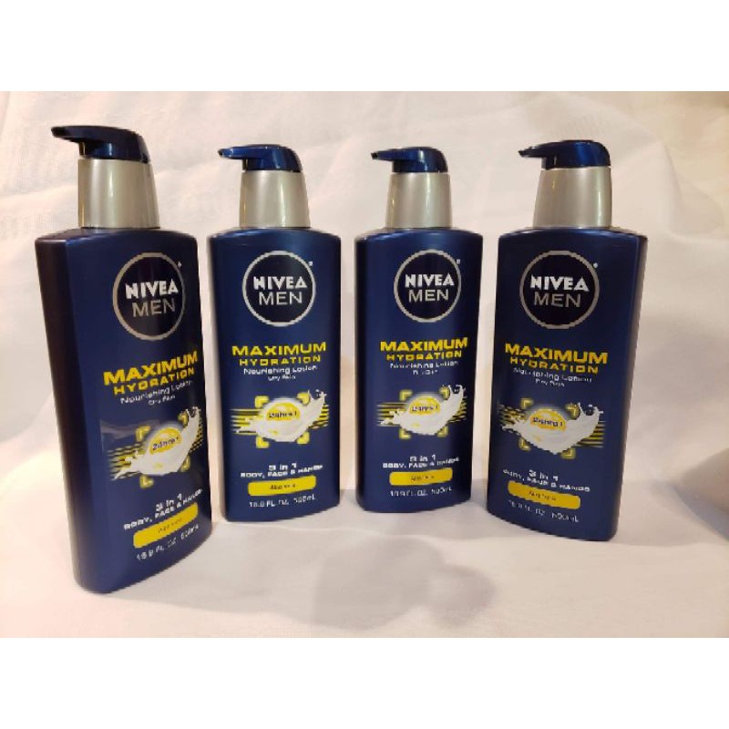 NIVEA Men MAXIMUM HYDRATION 3 IN 1 Body Face Hand Nourishing Lotion ...