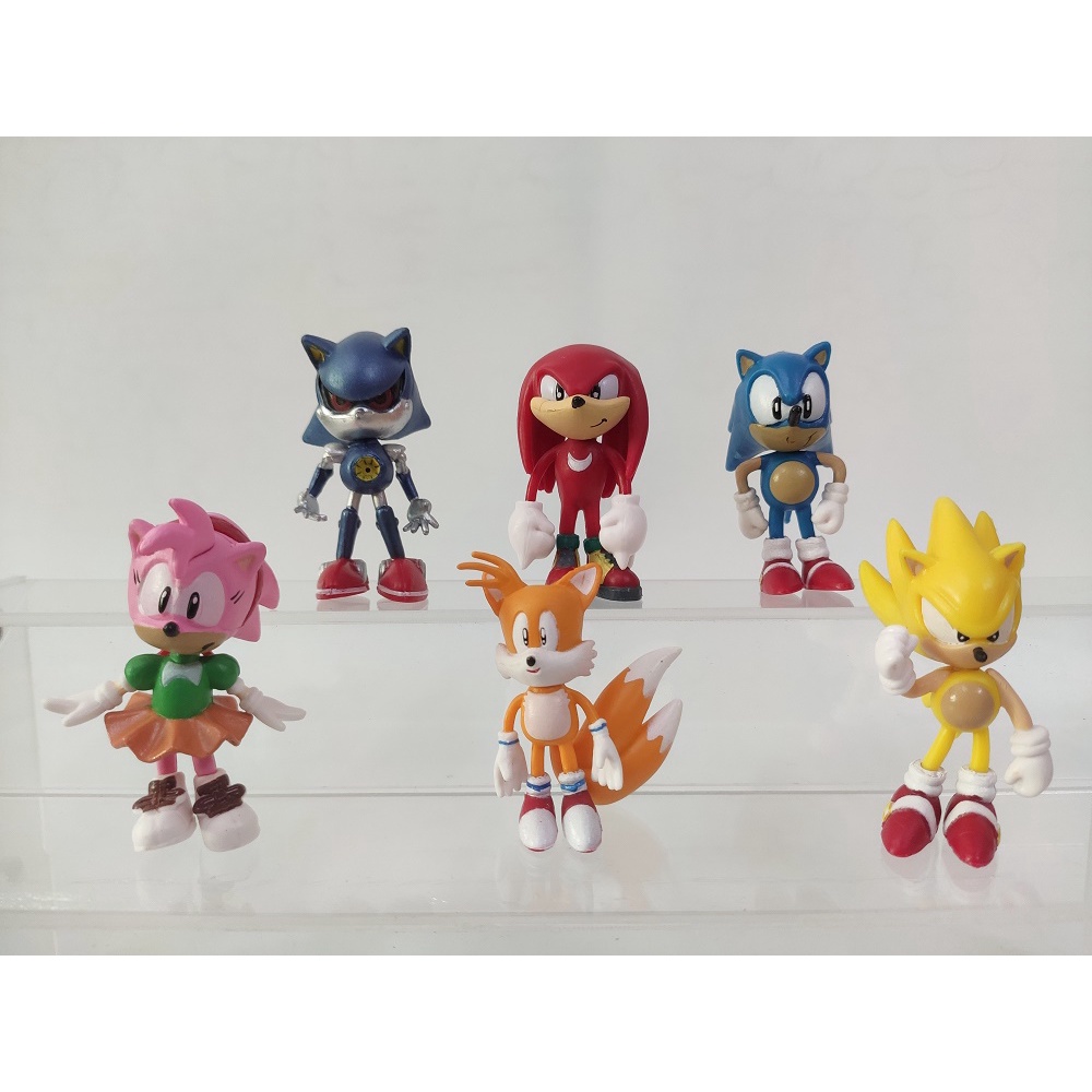 6pcs/lot Anime Sonic PVC Collectible Statue Figure Shadow Tails Model ...