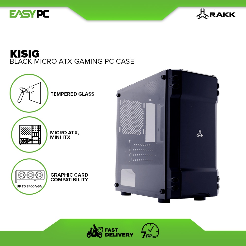 Rakk Kisig Gaming Case Black, Rakk Kisig Acrylic Side Panel for Micro ...
