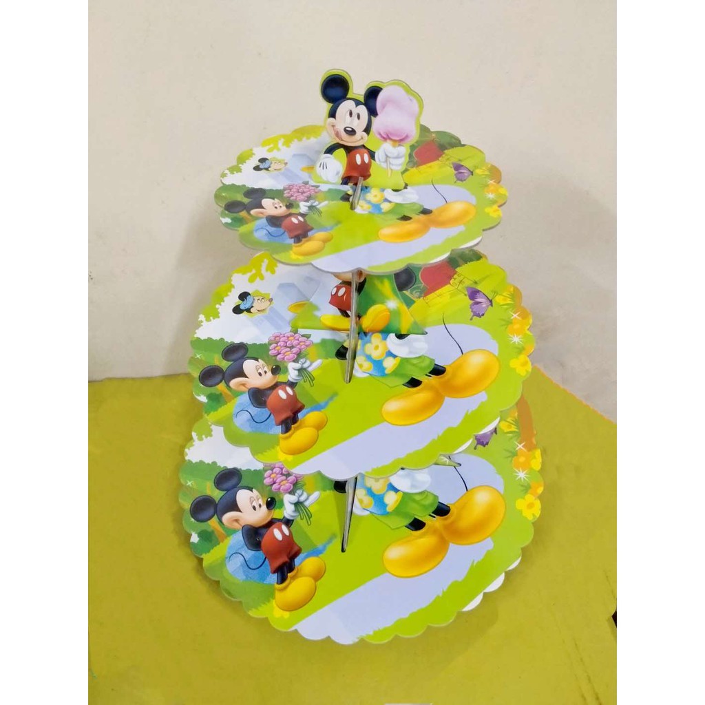 Mickey stand Green Mickey Three Layers CupCakeStand rack birthday party ...