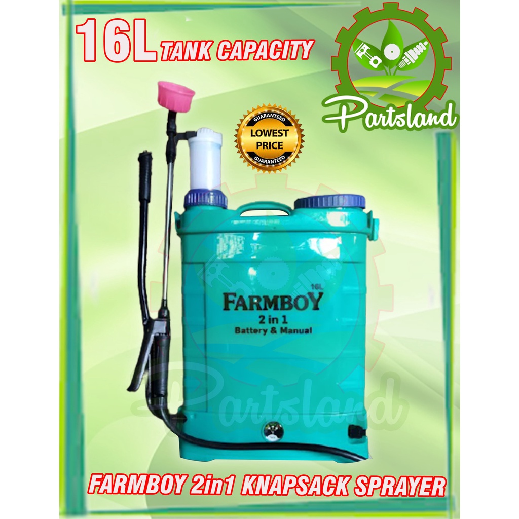 2 in 1 Knapsack Sprayer Manual and Battery Operated 16L Farmboy Sato MaxPro 2in1 16L | Shopee ...