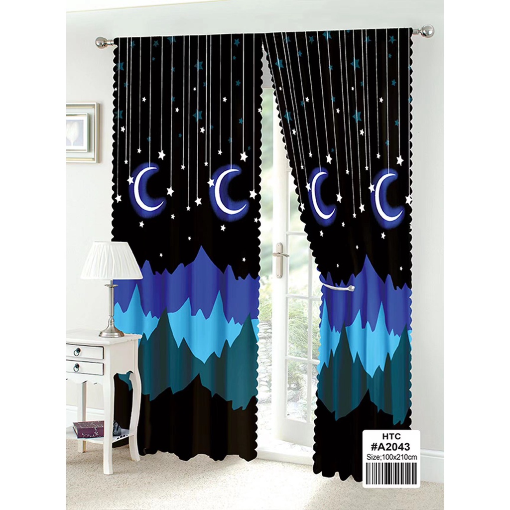 enxy 5D Flower curtain for window or door home decoration 1pc (Size ...