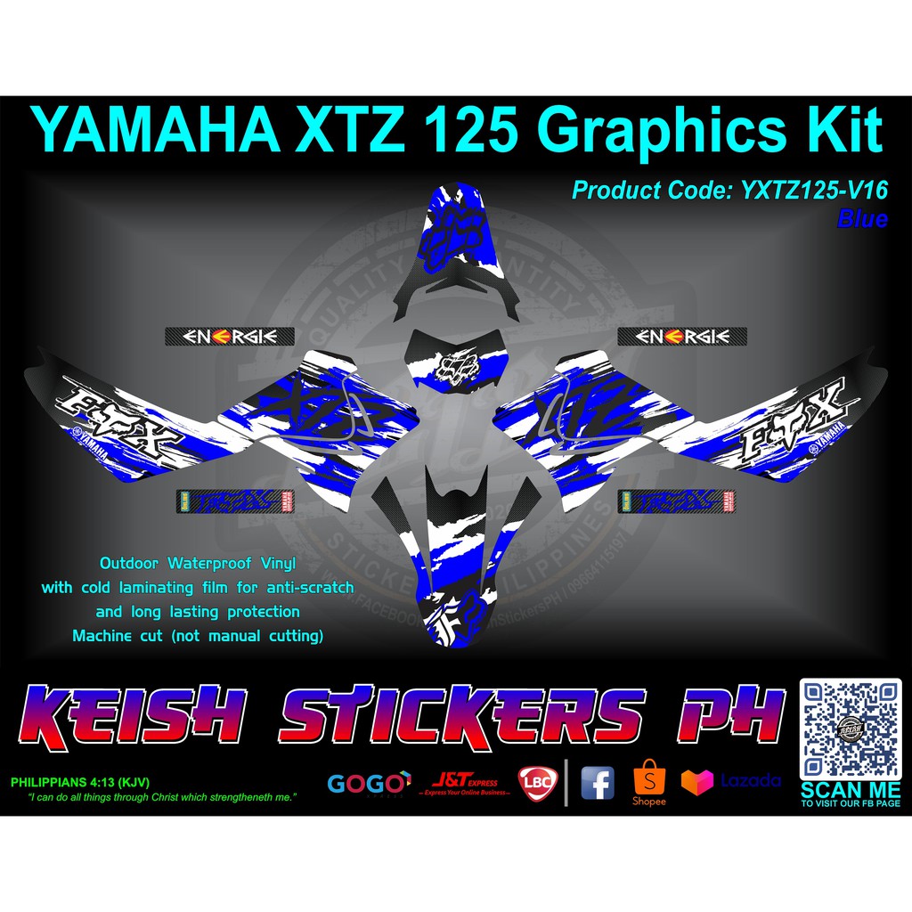 YAMAHA XTZ 125 Decal Kit / Graphics Kit - V16 | Shopee Philippines