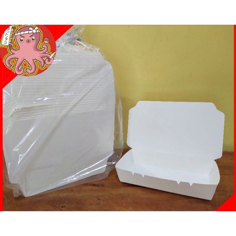 Spaghetti box laminated | Takoyaki box packaging for takeout 50pcs ...