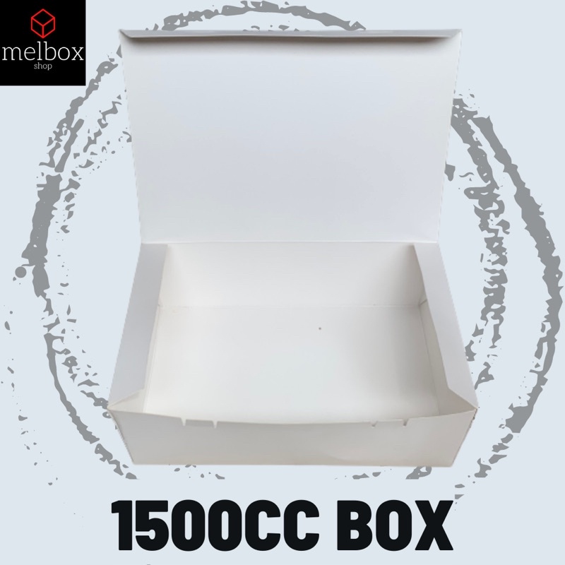 [50 pcs] 1500cc White Disposable Meal Food Box (1 PACK = 50 pcs ...