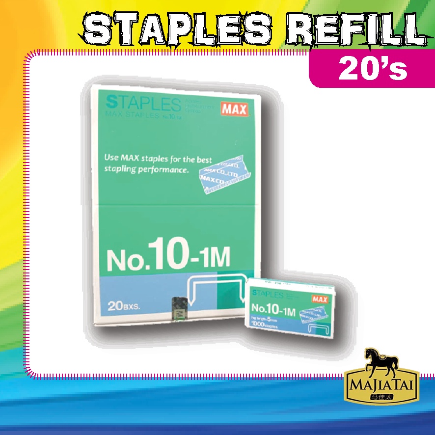20packs MAX No10 1M Staples Refill (Small) | Shopee Philippines