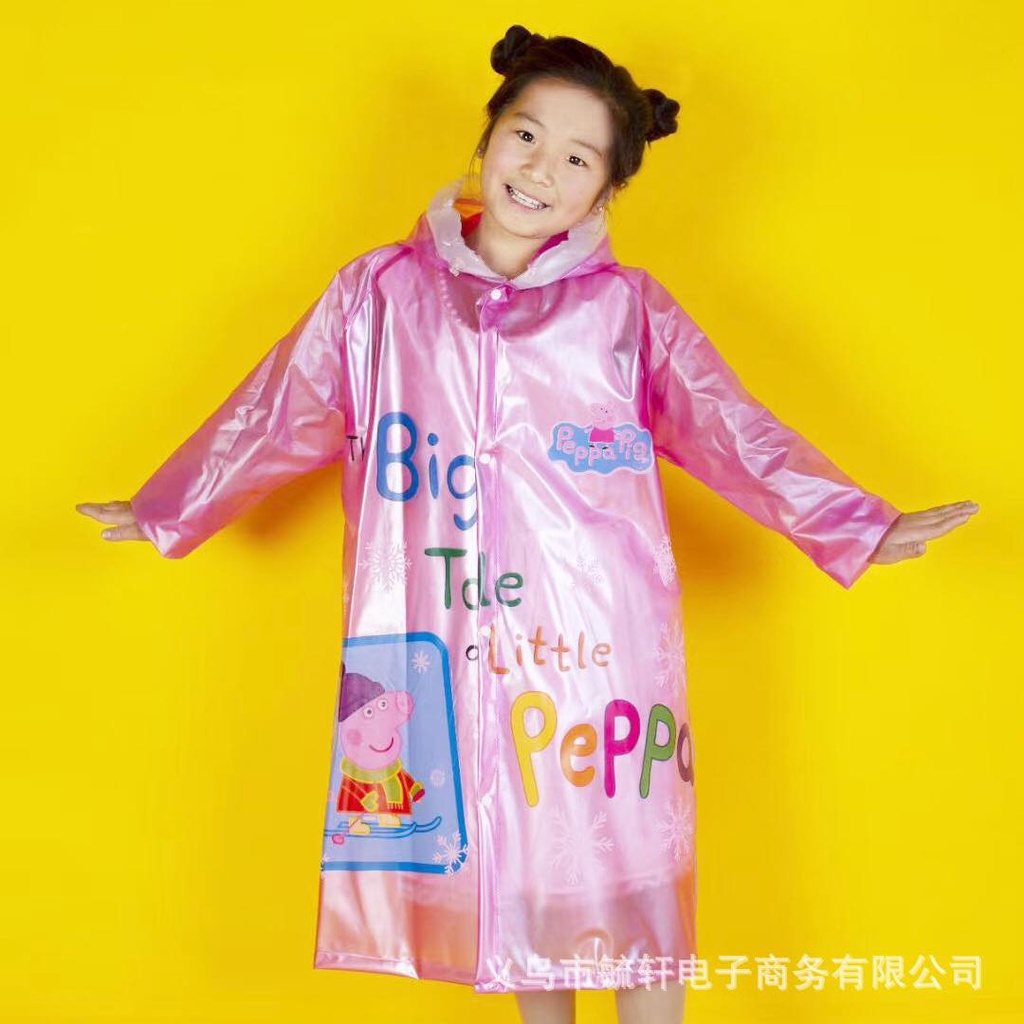Random Cartoon design Kids long Raincoat with hoods for kids water ...