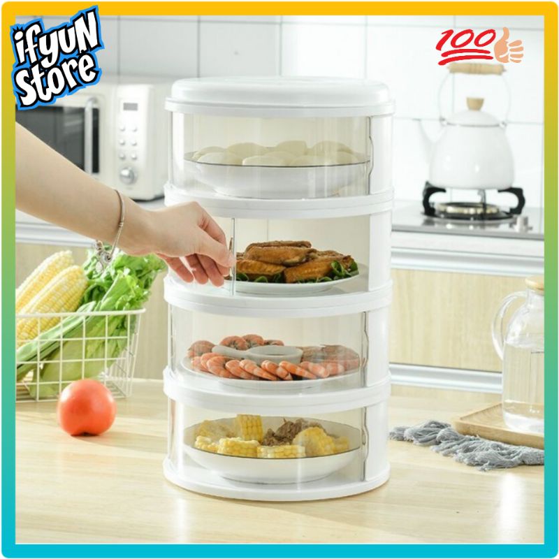 Food Storage Rack 4-tier Serving Hood 4-tier Food Holder | Shopee ...