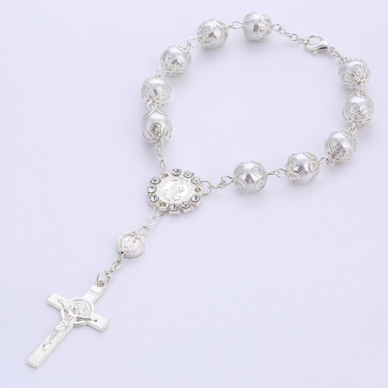 ARIN Catholic Rosary Bracelet with Cross Rearview Mirror Car Truck Auto ...