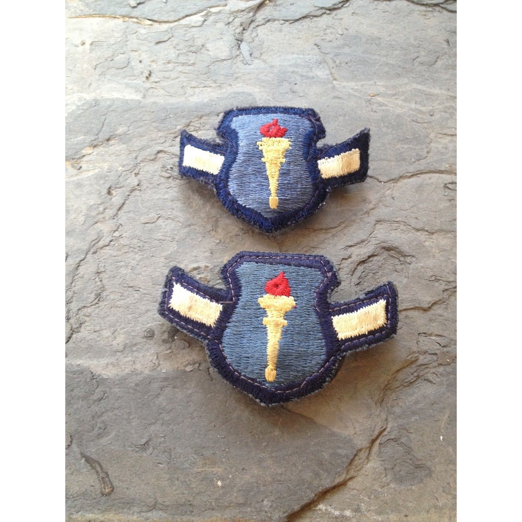 2 Vintage Military AirForce Cadet Leather Back ROTC Pin Torch Shirt ...