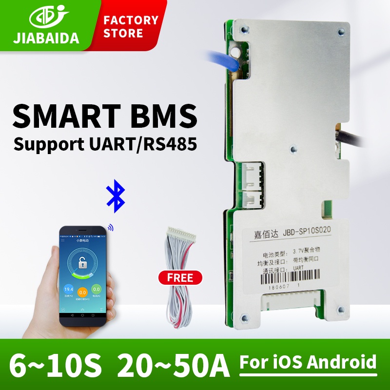JBD Smart BMS 6~10S 7S 8S 20A 30A 40A 50A for Lifepo4 & Li-ion Lithium ...