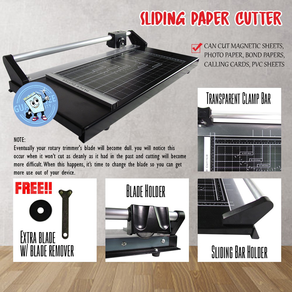 Sliding Paper Cutter A3 Heavy Duty Cutter Sliding Trimmer Paper Cutter ...