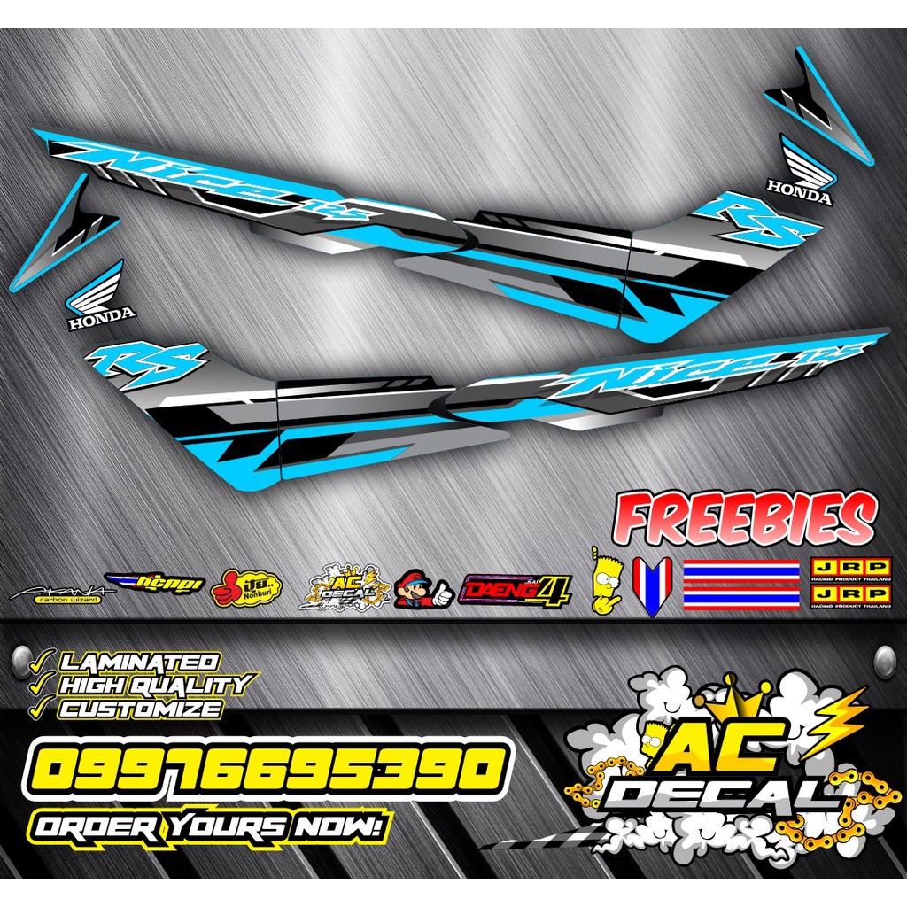 Nice 125/Rs 125 Decal Custom Skyblue (Thai Design) | Shopee Philippines