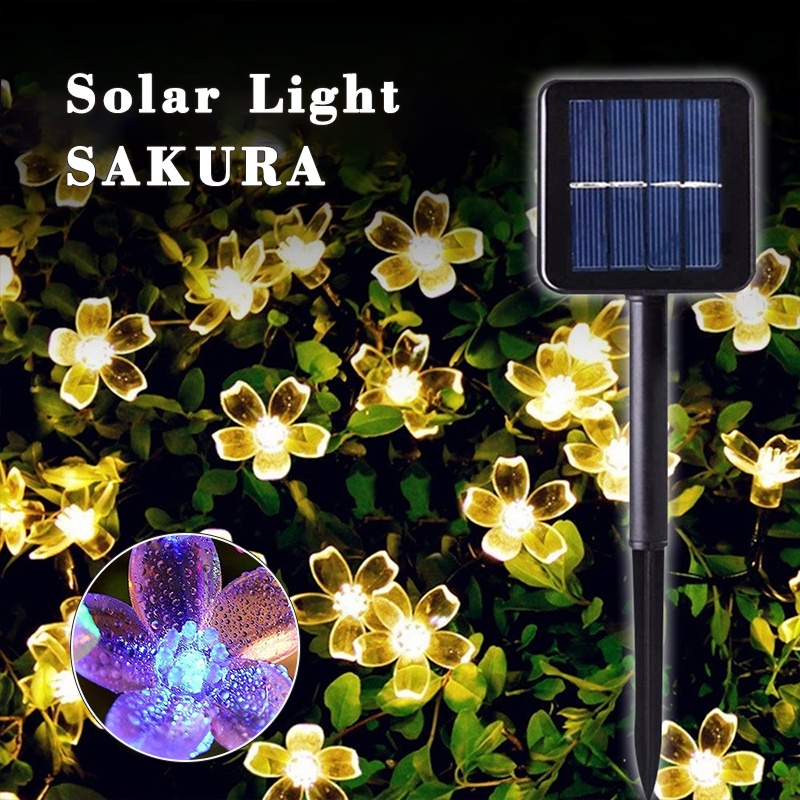 20/50Leds Sakura Flower LED Solar String Fairy Light Waterproof Outdoor ...