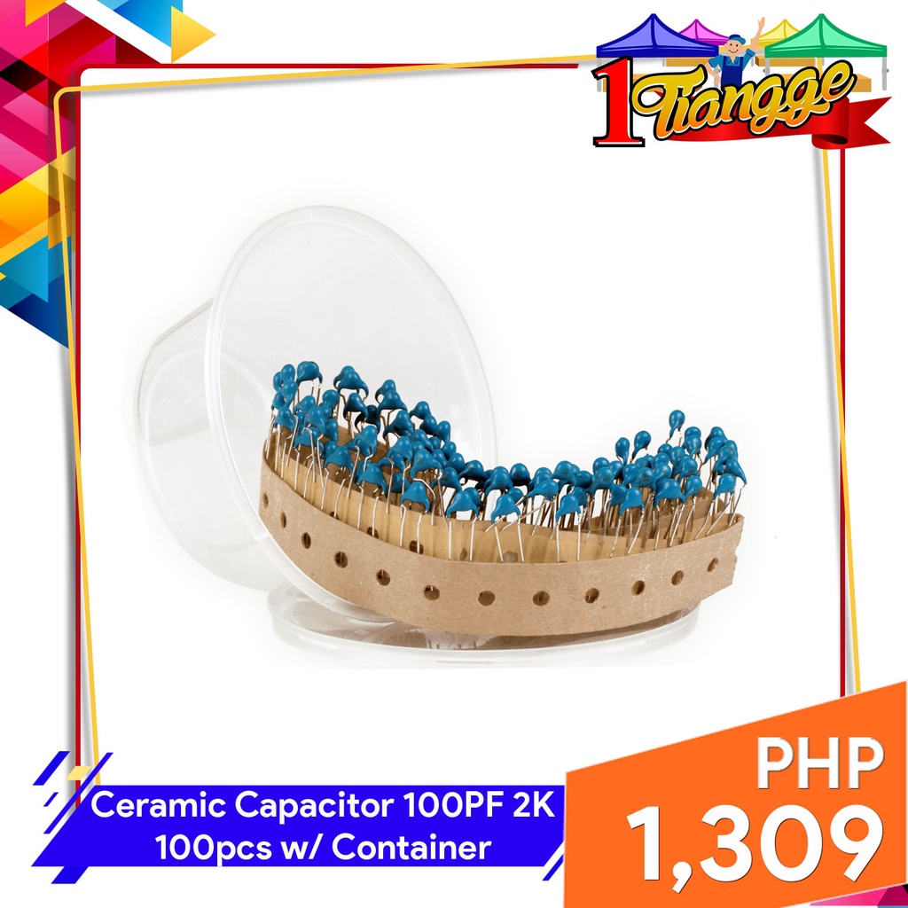 1Tiangge CERAMIC CAPACITOR 100PF 2KV w/ Container 100pcs | Shopee ...