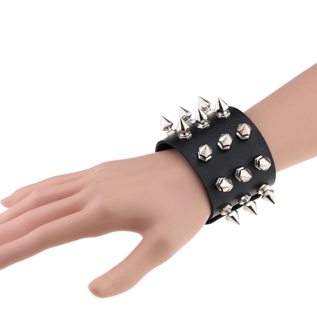 Emo Spike Bracelet Vegan Leather Punk Bracelets Goth Girl Boy Cuff ...