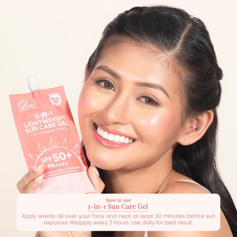 Hello Glow Lightweight Sun Care Gel SPF 50 3-in-1 - 50g (Sunscreen ...