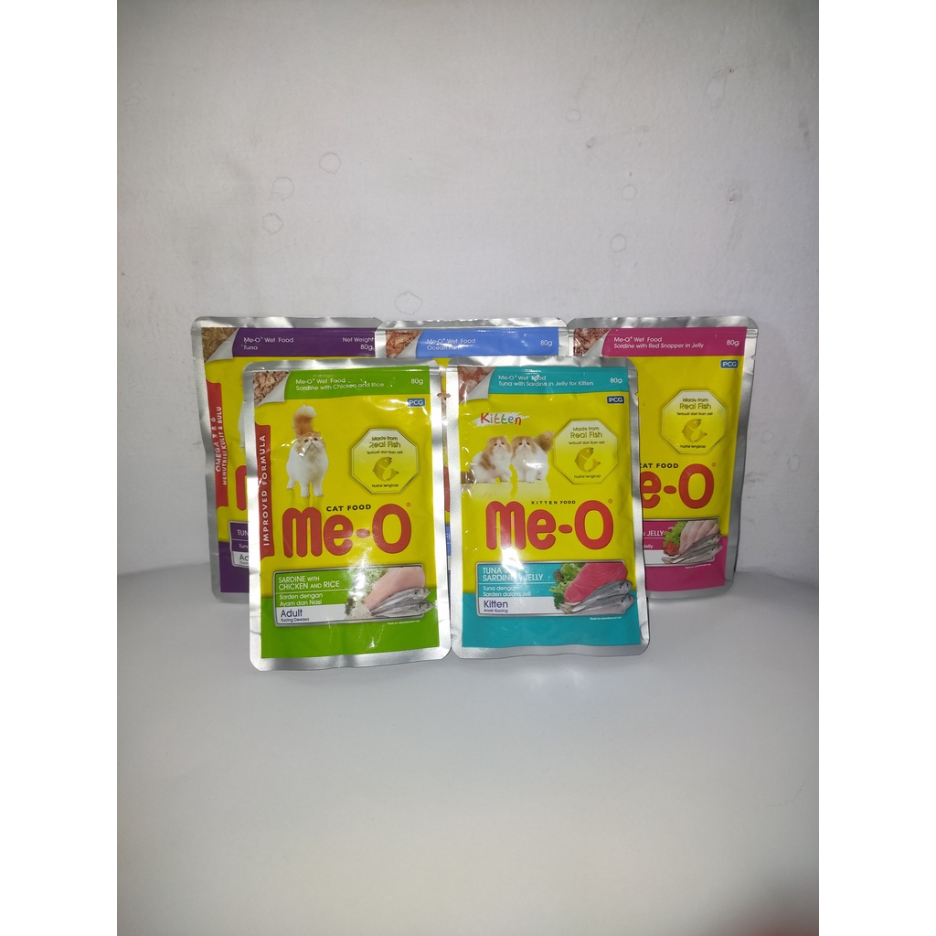 Me-o Pouch Sachet 80gr All Variants / Meo Tuna / Meo Sardine Chicken ...