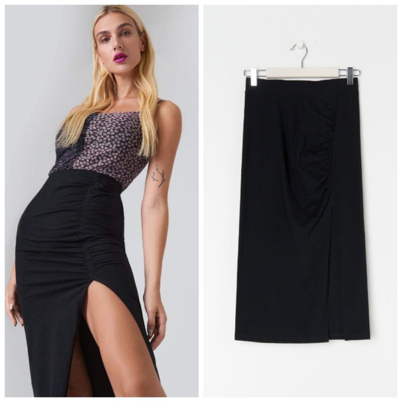 SINSAY/ZARA MIDI SKIRT WITH SHIRRING | Original Overrun | Shopee Philippines