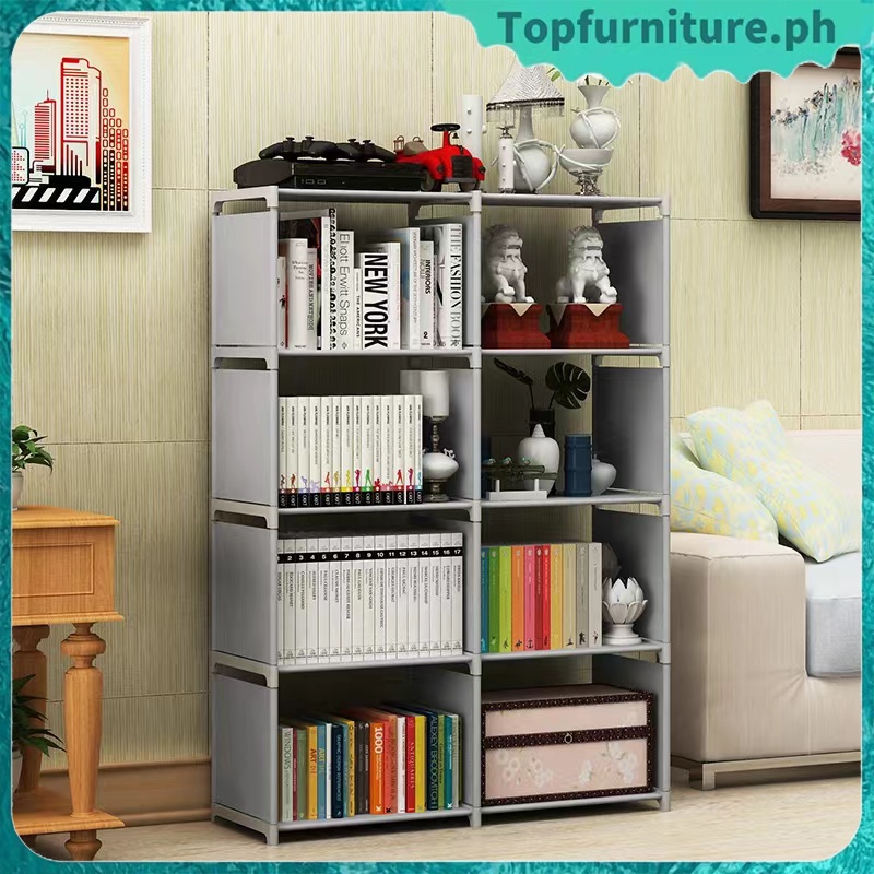 ️PH⭐ DIY BookShelf Double Storage 4-Tier 8 Cubes Rack Storey Simple ...