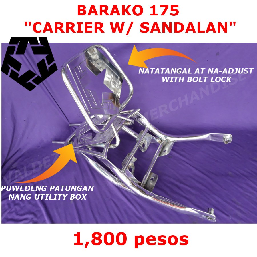 Barako 175 Carrier Backrest Stainless with Sandalan TRIBAL LOGO , FOR ...