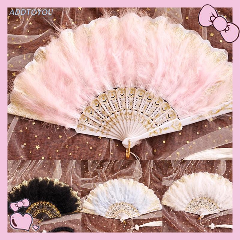 Time Roaring 20s Retro Style Lace Feather Fan Flapper Accessories for ...