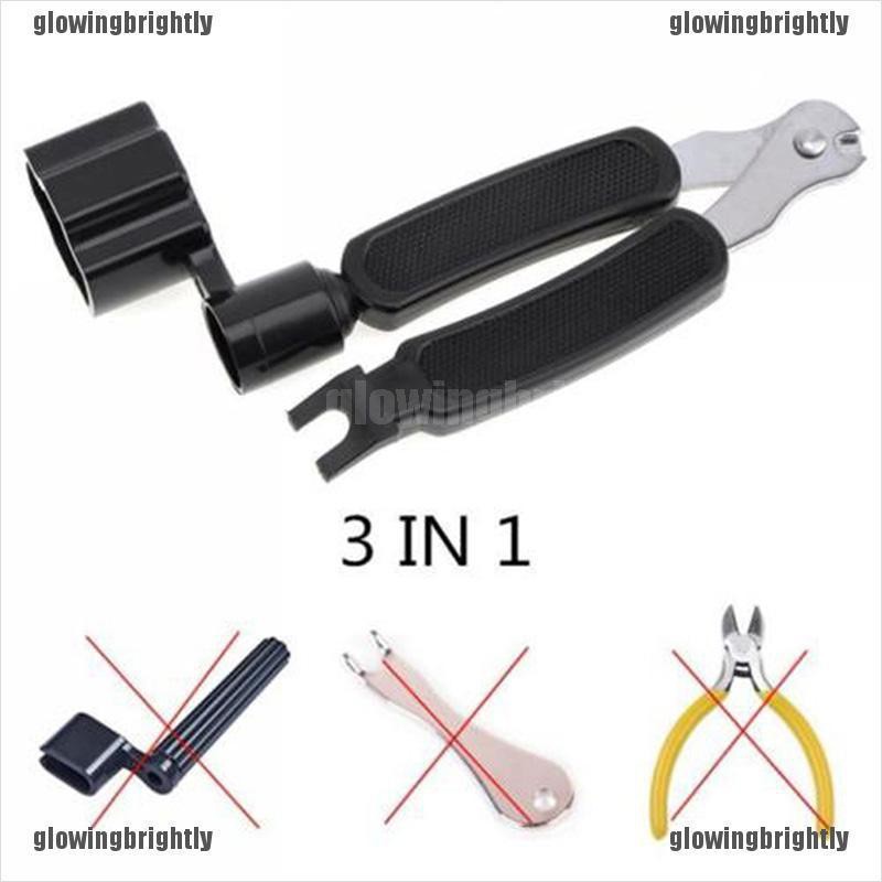 3 in 1 Tool Guitar Winder + String Cutter + Pin Puller for Guitar Banjo ...