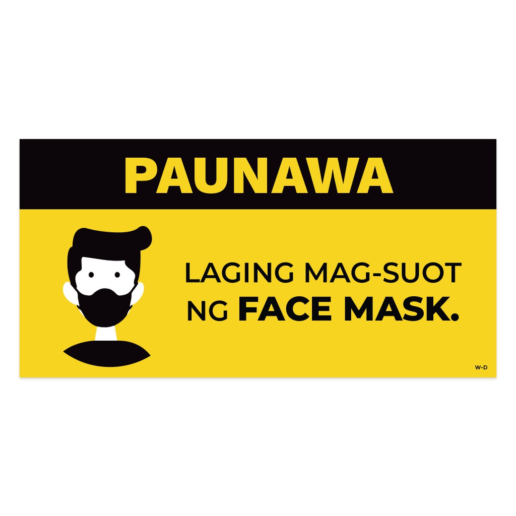 Covid Safety Reminder Stickers Filipino 6 x 12 in D | Shopee Philippines