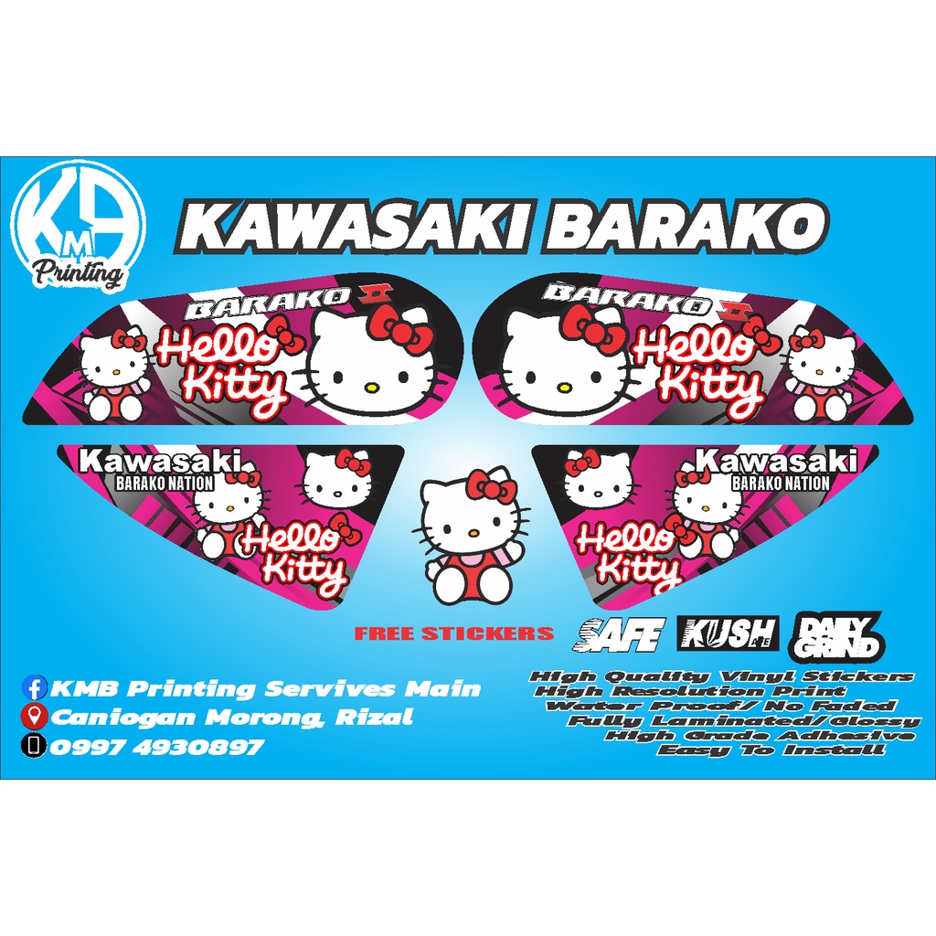 Kawasaki Barako II HKitty Sticker Decals | Shopee Philippines