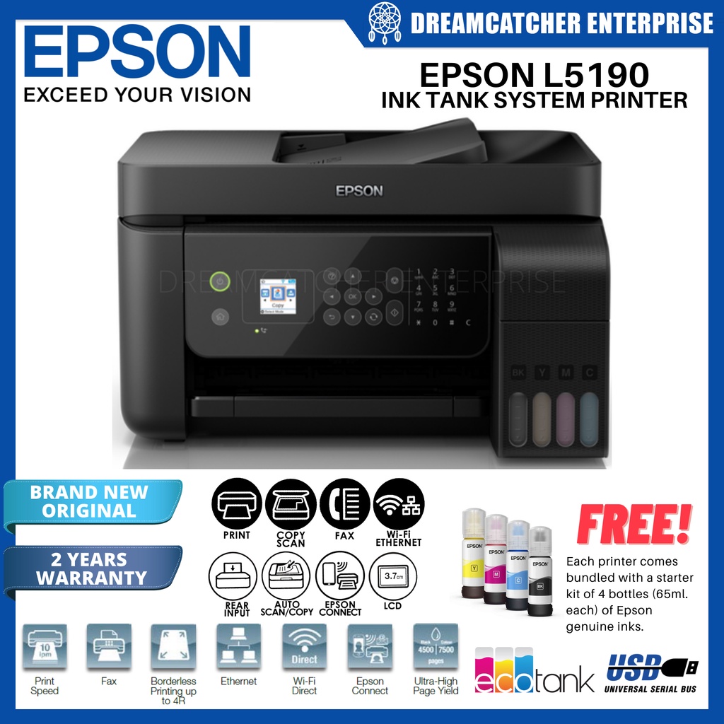 Epson L5290 EcoTank Wi-Fi Printer Print Scan Copy Fax ADF Uses 003 Ink ...