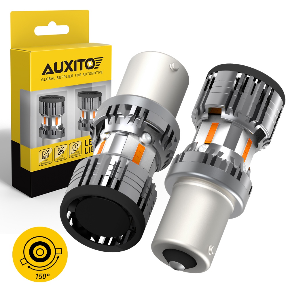 AUXITO 2Pcs No Hyper Flash 1156 P21W Ba15S Bau15S Py21W Led Bulb 1800Lm Turn Signal Light No ...