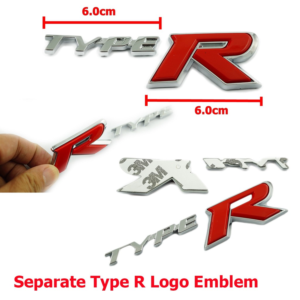 2 Pieces Of Type R Plastic Logo Badges Installed With Double-Sided ...